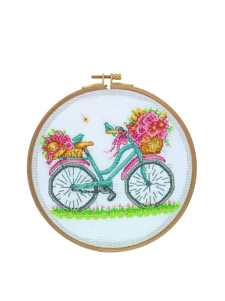 Counted Cross Stitch Kit - CCS01 - Birds, Blooms & Bicycles – Hello Crafts