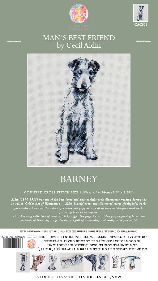 Cecil Aldin Man's Best Friend Cross Stitch Kit - Barney – Hello Crafts